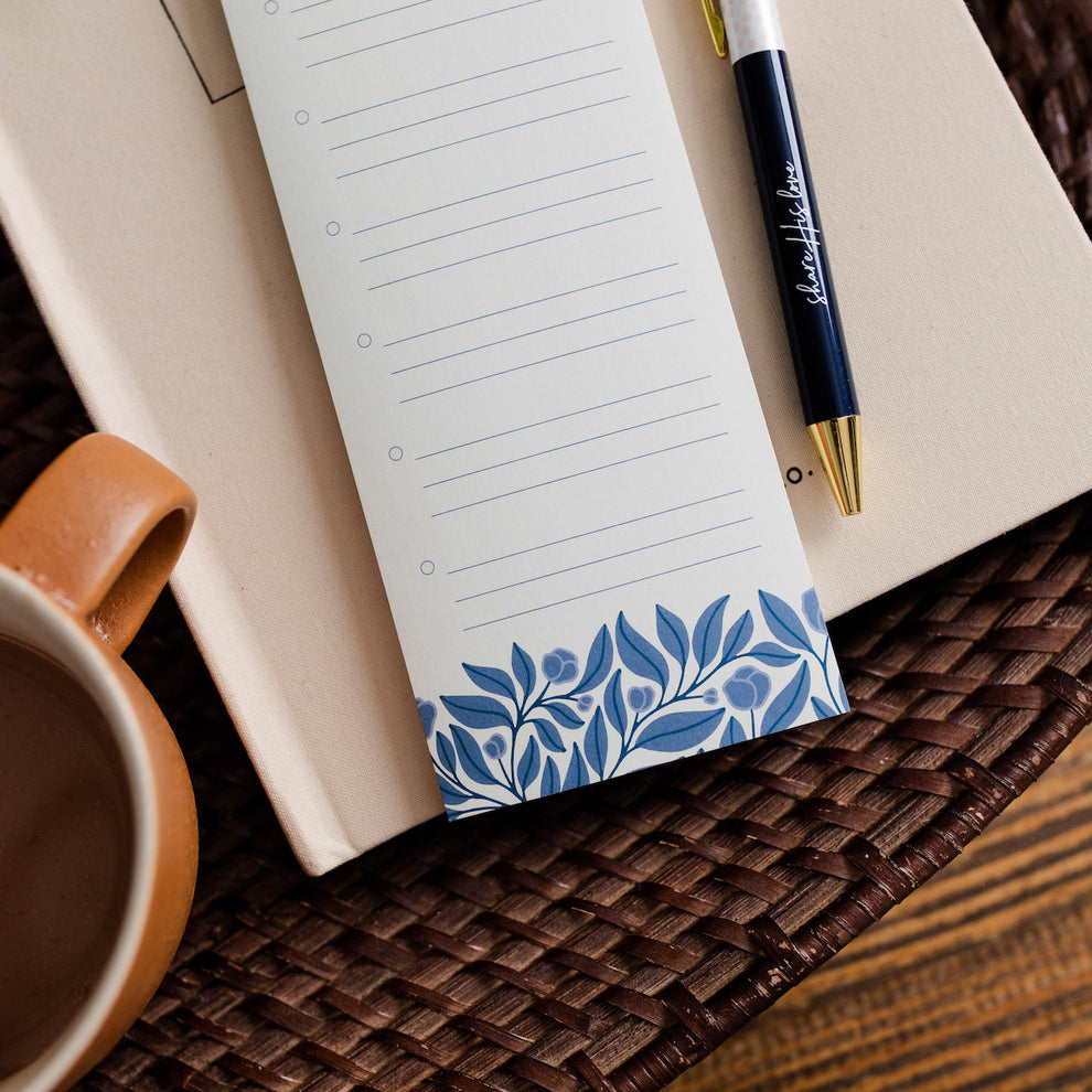 Prayer List Notepad - French Blue Floral – Faith Reflections