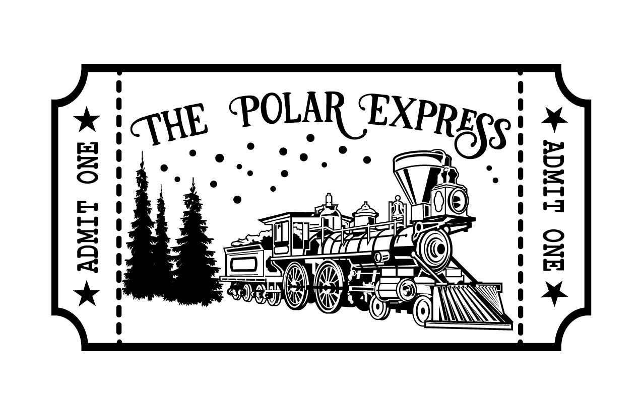 Polar Express Ticket Coloring Template FREE Printable Polar Express